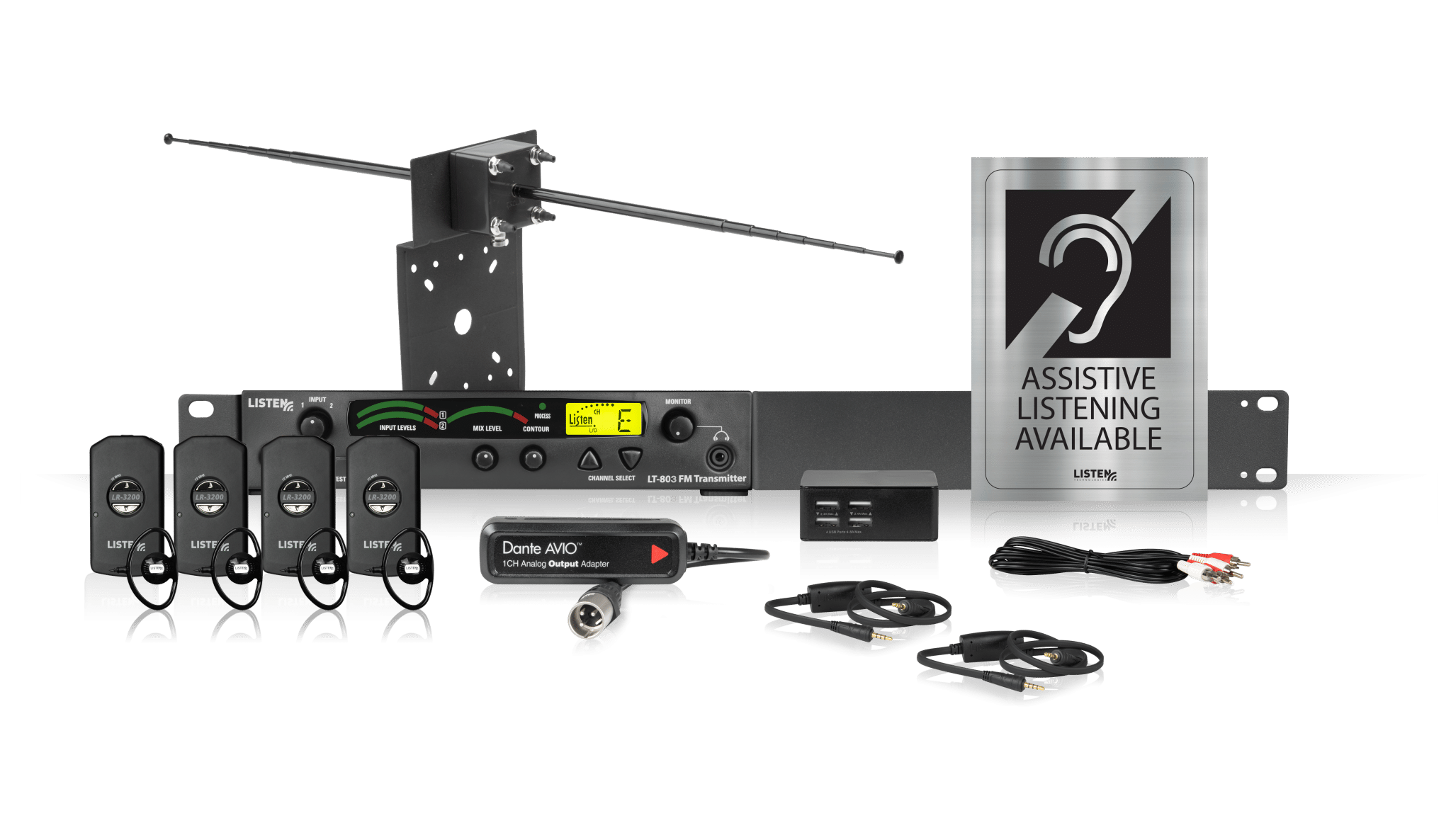 Listen iDSP Essentials Level 2 Stationary RF System (72 MHz) (Dante ...