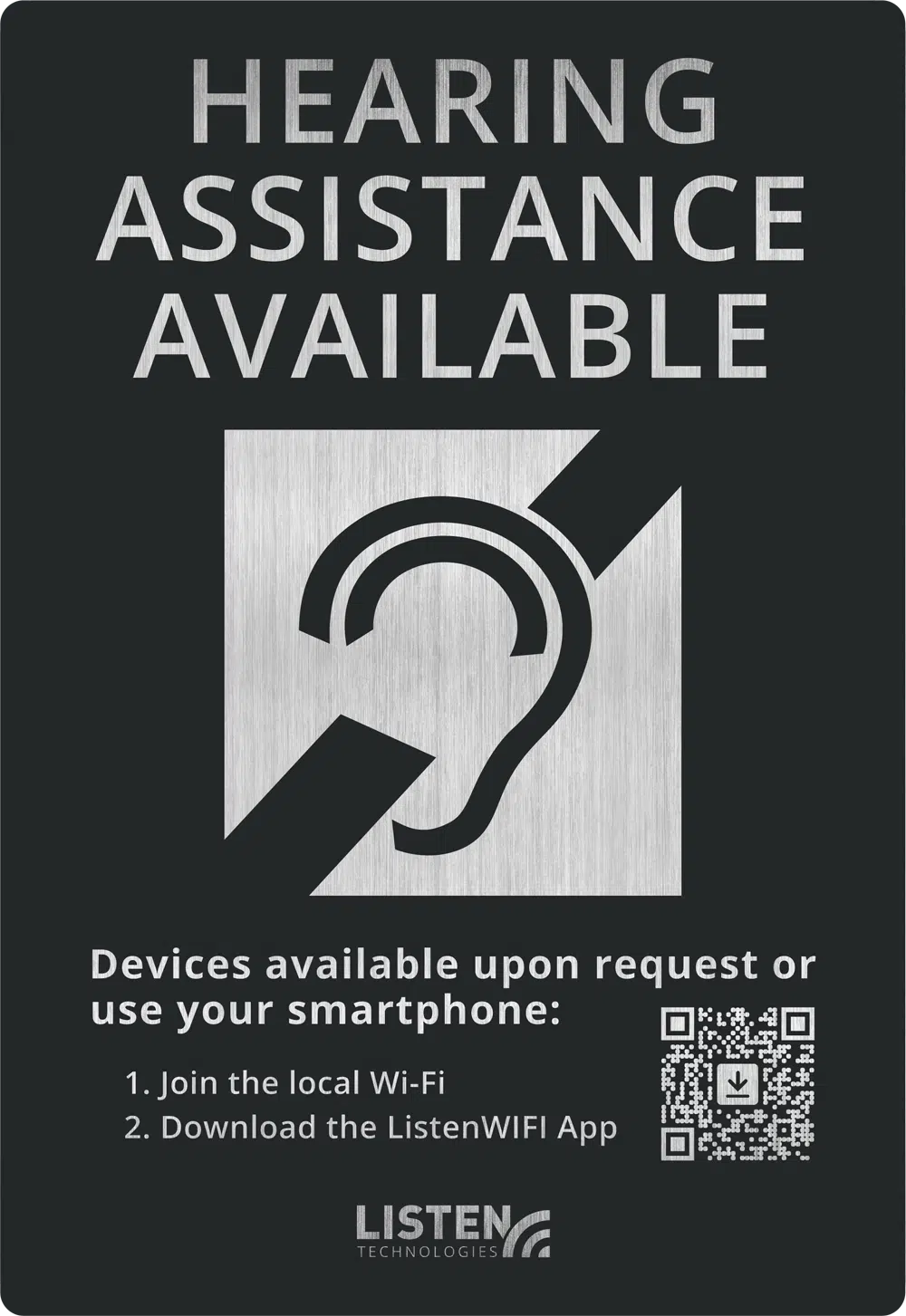 ListenWIFI Hearing Assistance Signage - Listen Technologies